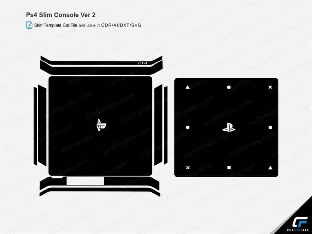 PS4 Slim Console Ver 2 (2014) Cut File Template | CutFileLabs