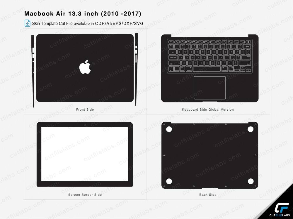 Macbook Air 13.3 inch (2010-2017) Skin Cut File Template Vector | Cut ...