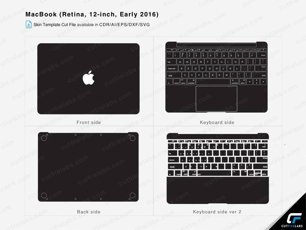 MacBook 12 inch (A1534) (2015) Cut File Template | CutFileLabs