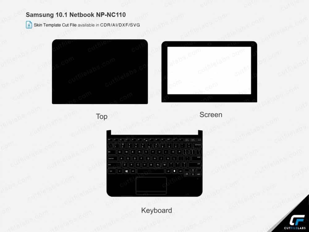 Samsung 10.1 NetBook NP-NC110 (2013) Cut File Template | CutFileLabs