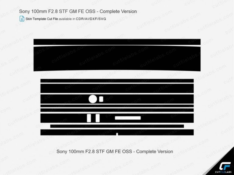 Sony 100mm F2.8 STF GM FE OSS (2017) Cut File Template | CutFileLabs