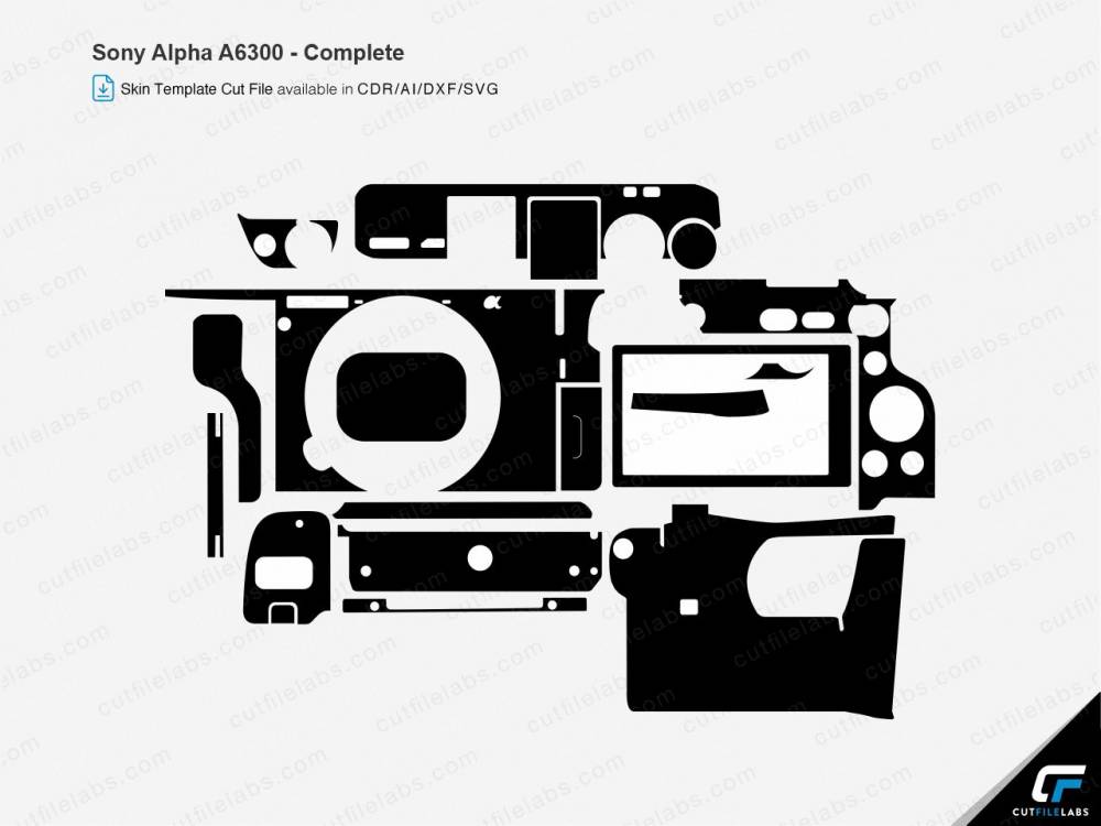 Sony Alpha A6300 (2016) Cut File Template | CutFileLabs