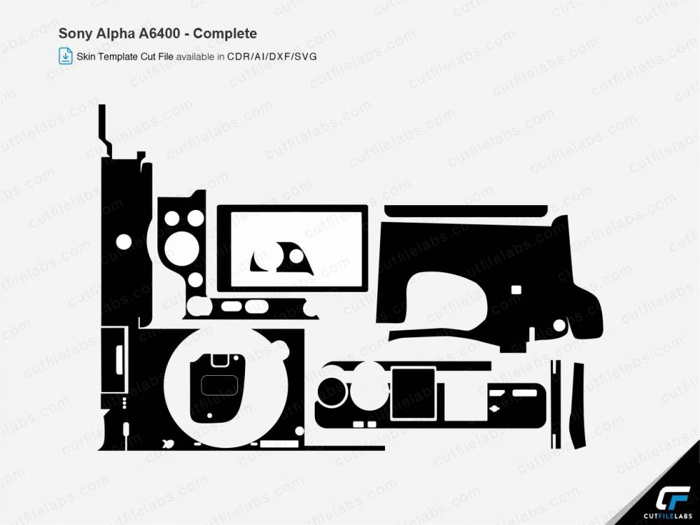 Sony Alpha A6400 (2019) Cut File Template | CutFileLabs