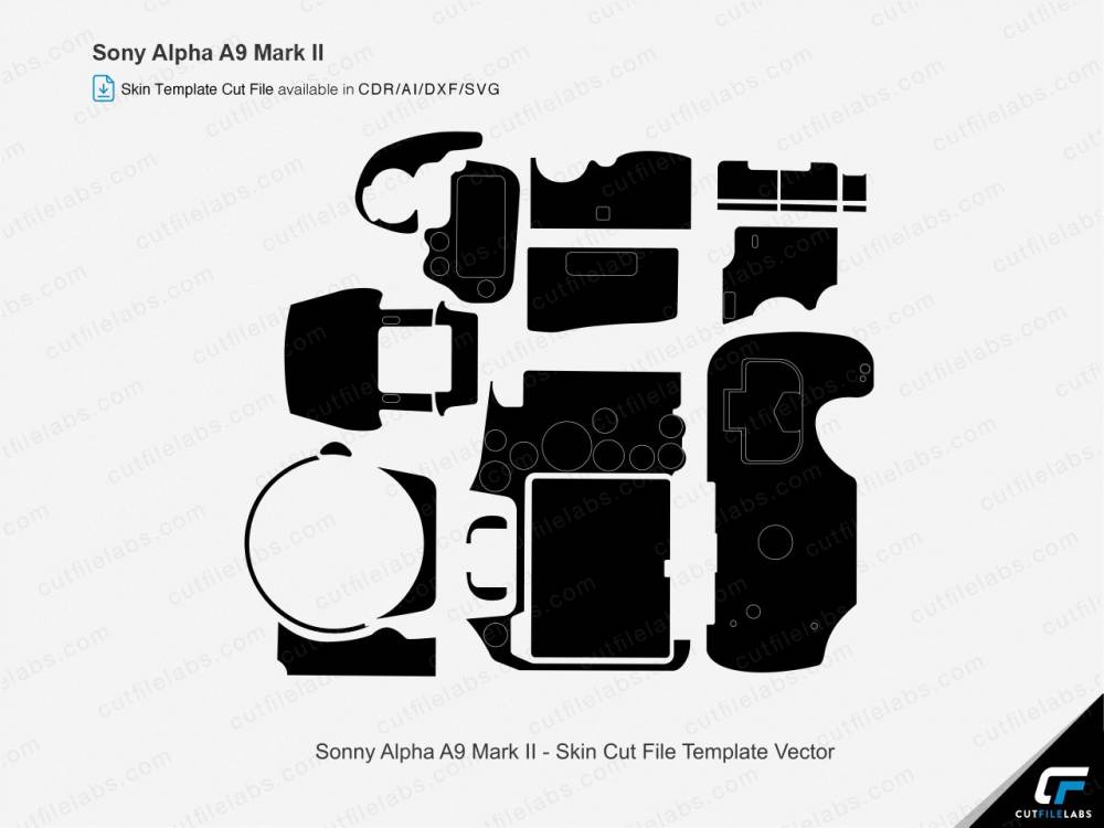Sony Alpha A9 Mark II (2019) Cut File Template | CutFileLabs