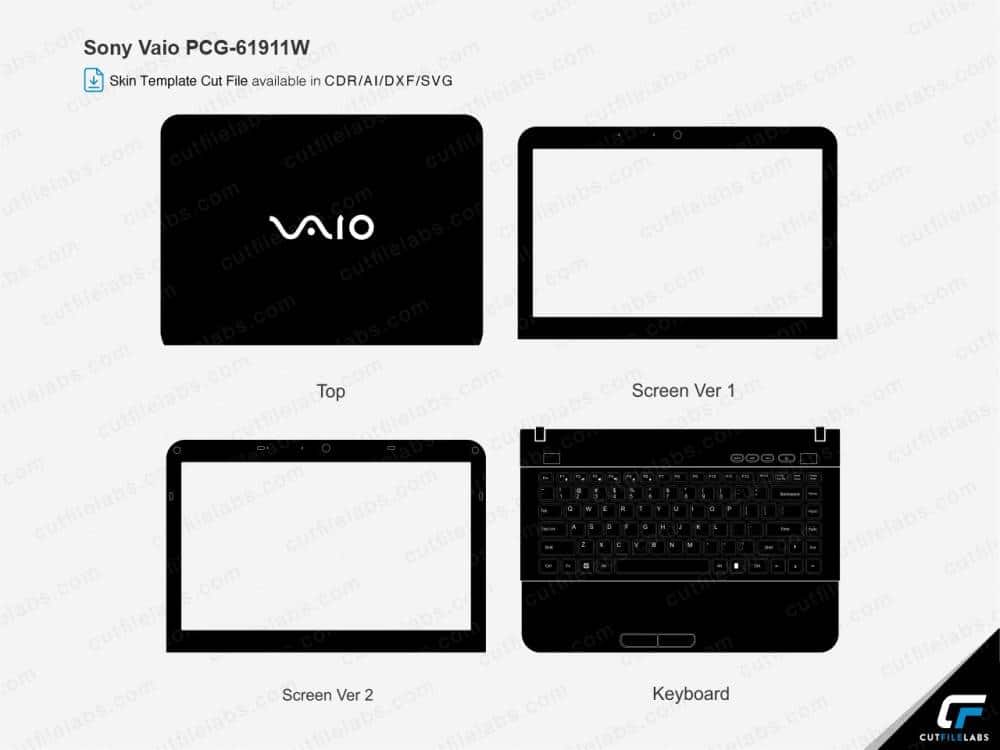 Sony Vaio PCG-61911W (2019) Cut File Template | CutFileLabs