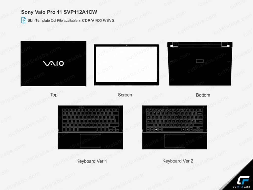 Sony Vaio Pro 11 SVP112A1CW (2013) Cut File Template | CutFileLabs