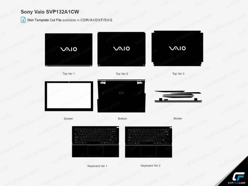 Sony Vaio SVP132A1CW (2014) Cut File Template | CutFileLabs