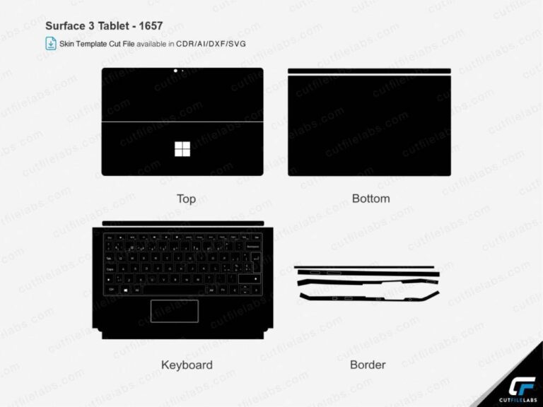Surface 3 Tablet (1657) (2014) Cut File Template | CutFileLabs