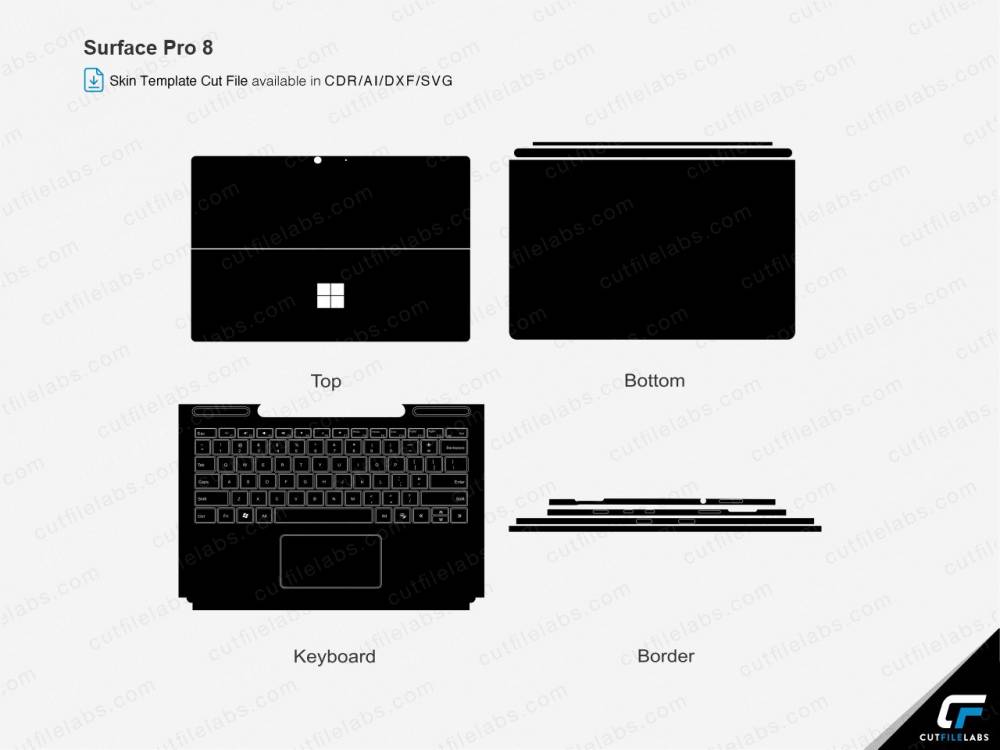 Surface Pro 8 (2021) Cut File Template | CutFileLabs