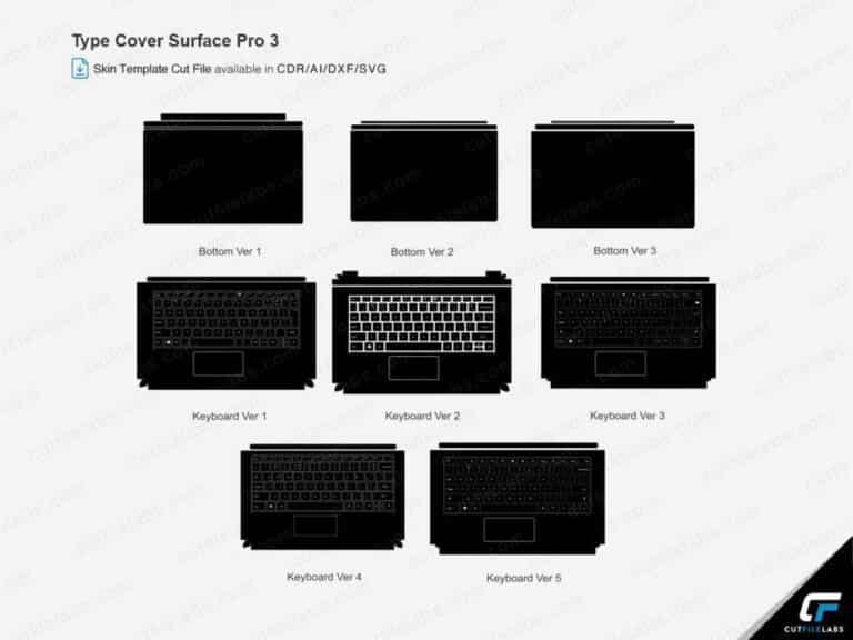 Type Cover - Surface Pro 3 (2014) Cut File Template | CutFileLabs