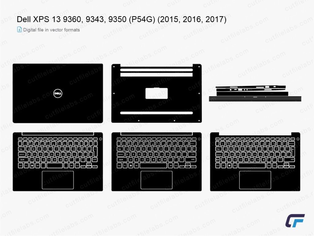 Dell XPS 13 9333, L322X (P29G) (2013, 2014) Cut File Template | CutFileLabs
