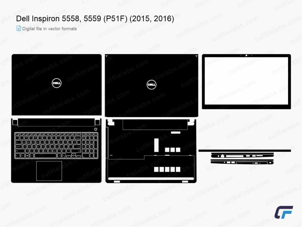 Dell Inspiron 3441, 3442, 3443 (P53G) (2015, 2016) Cut File Template ...