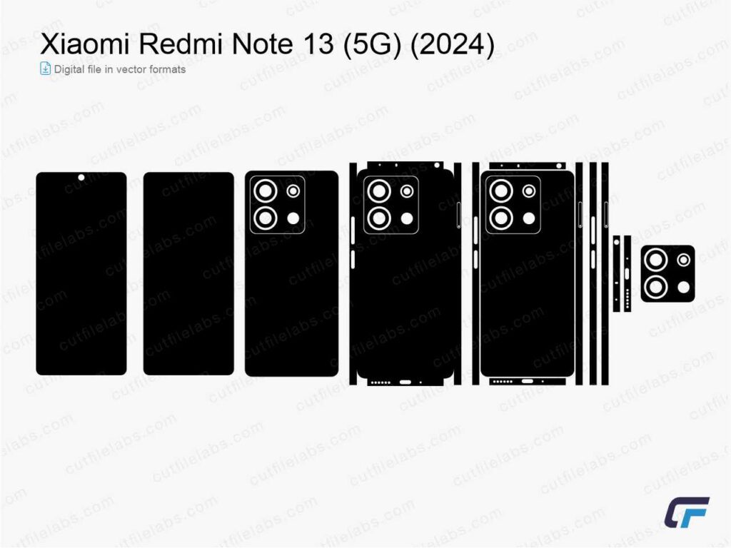 Xiaomi Redmi Note 13 (5G) (2024) Cut File Template | CutFileLabs