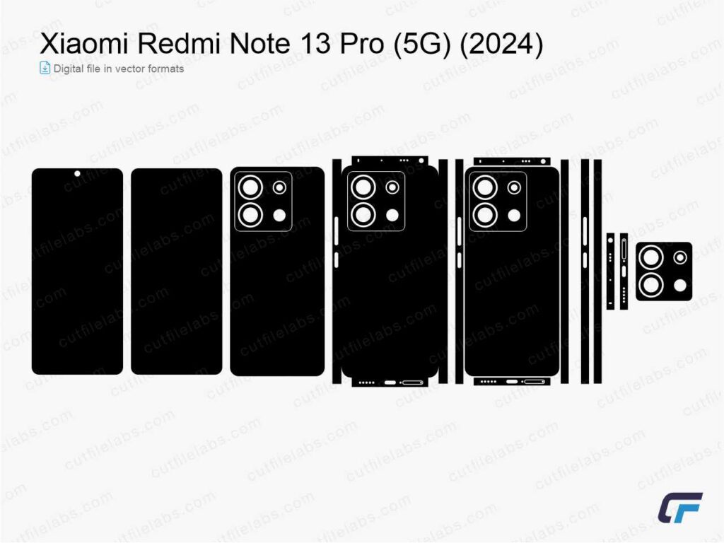 Xiaomi Redmi Note 13 Pro (5G) (2024) Cut File Template | CutFileLabs