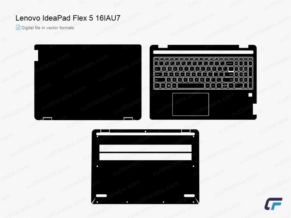 Lenovo IdeaPad Flex 5 16IAU7 (2022) Cut File Template | CutFileLabs