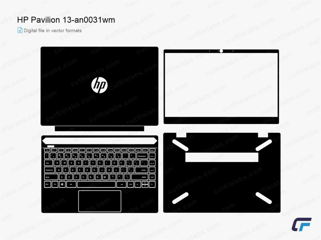 HP Pavilion 13-an Series (2019) Cut File Template | CutFileLabs