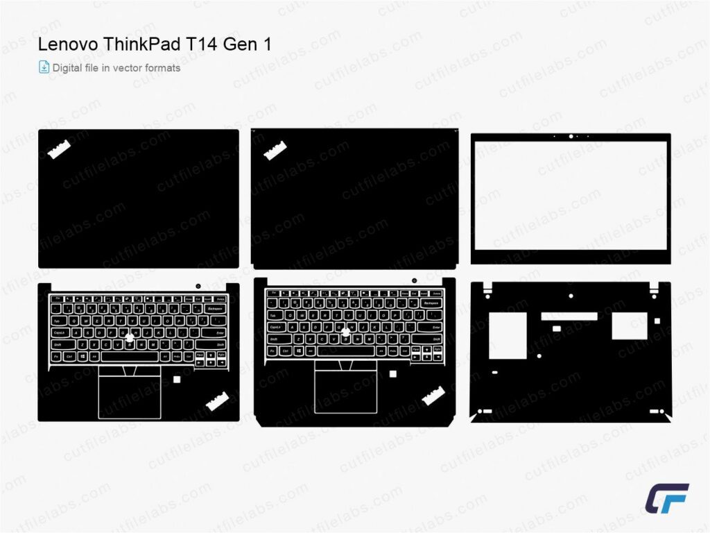 Lenovo ThinkPad T14 Gen 1, Gen 2 (2021) Cut File Template | CutFileLabs