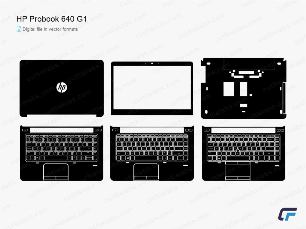 HP EliteBook 2560p (2011) Cut File Template | CutFileLabs